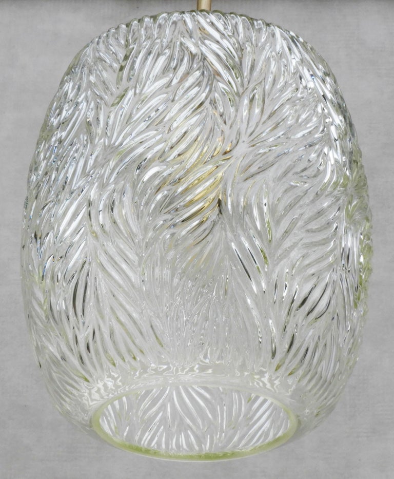 Mid-Century Textured Glass Pendant Light, C1960s, France For Sale at ...
