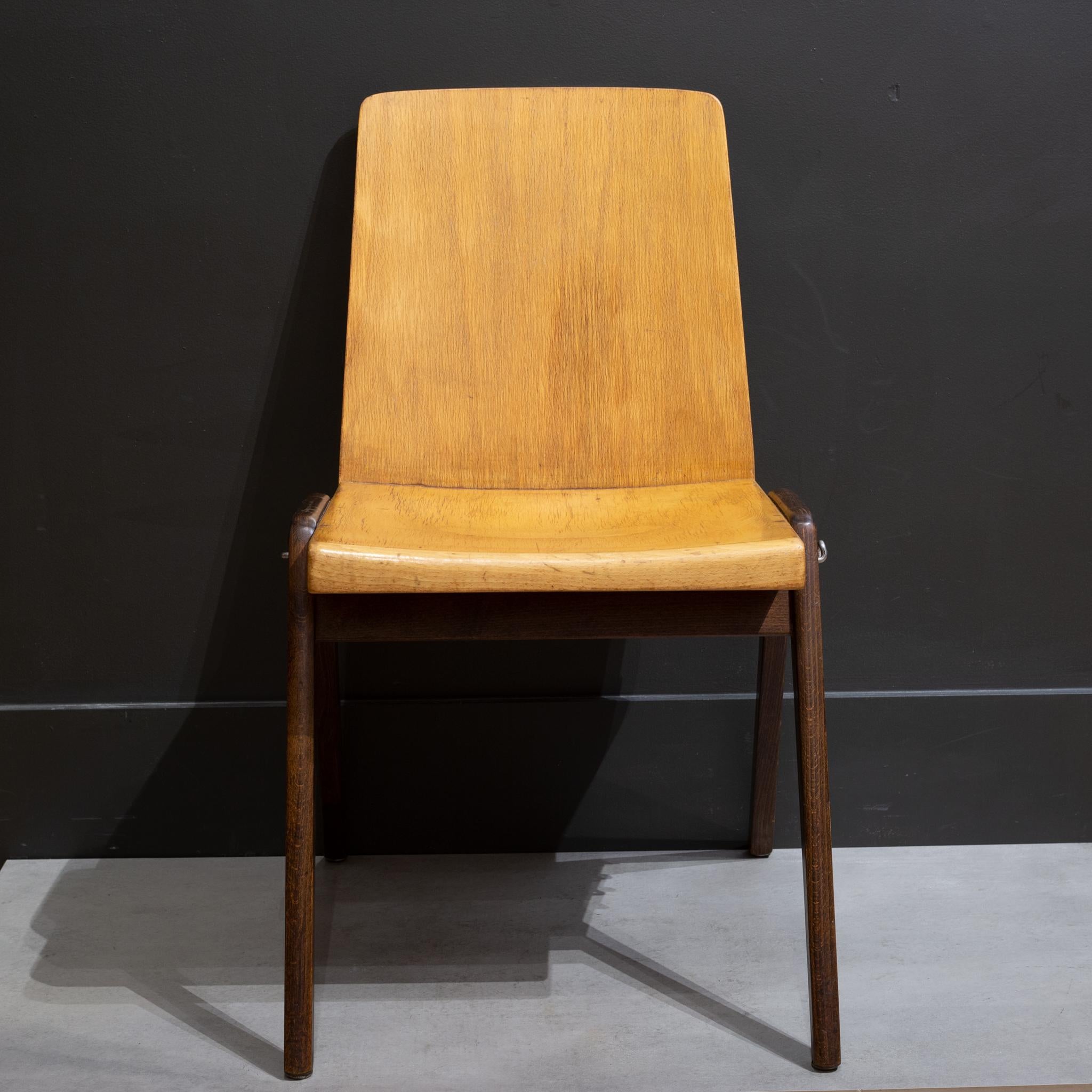 Mid-Century Thonet Bicolored Stackable Schoolhouse Auditorium Chairs, C ...