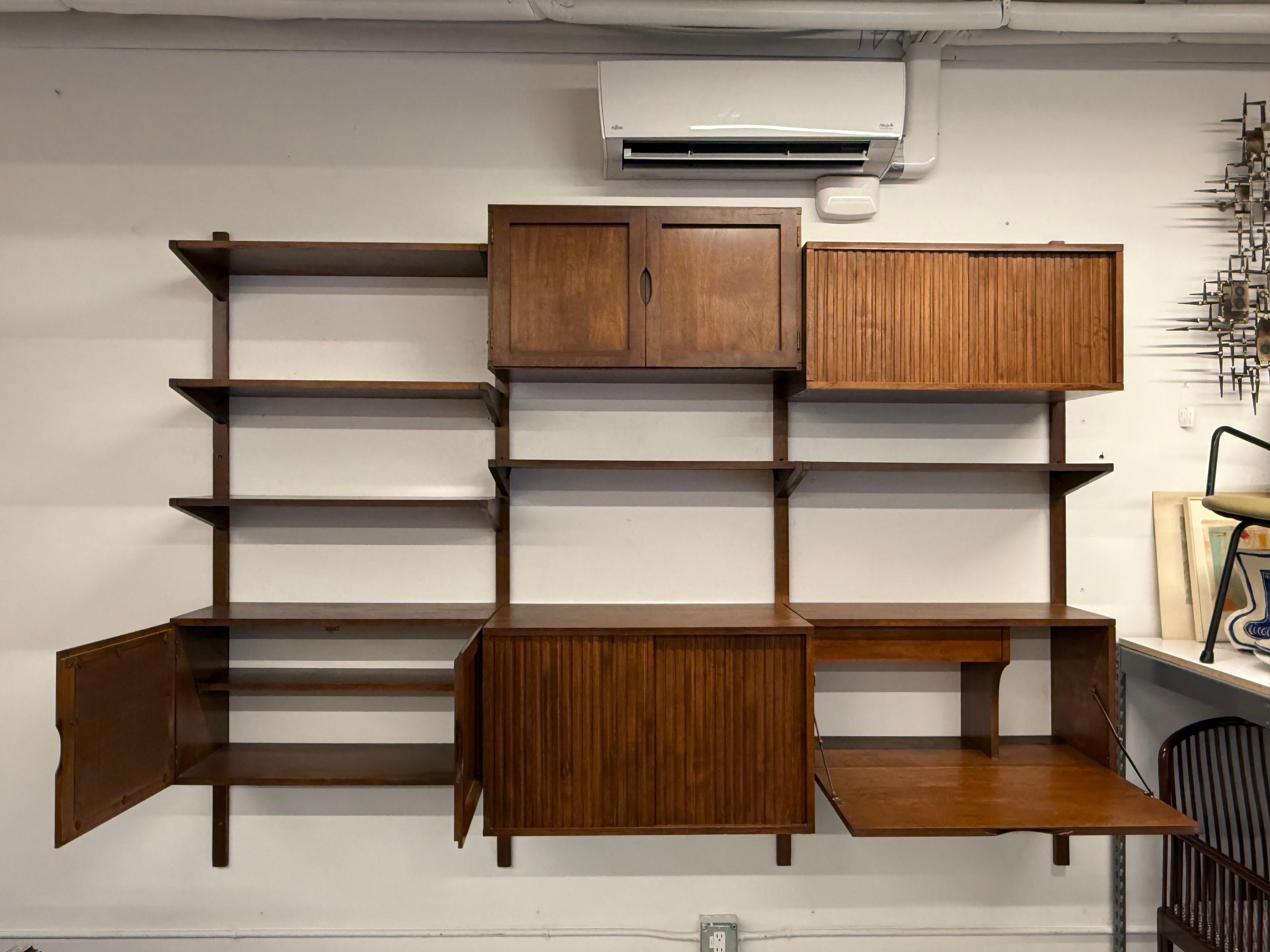 Mid-Century Three Bay Wall Unit by Regner Christensen For Sale at 1stDibs