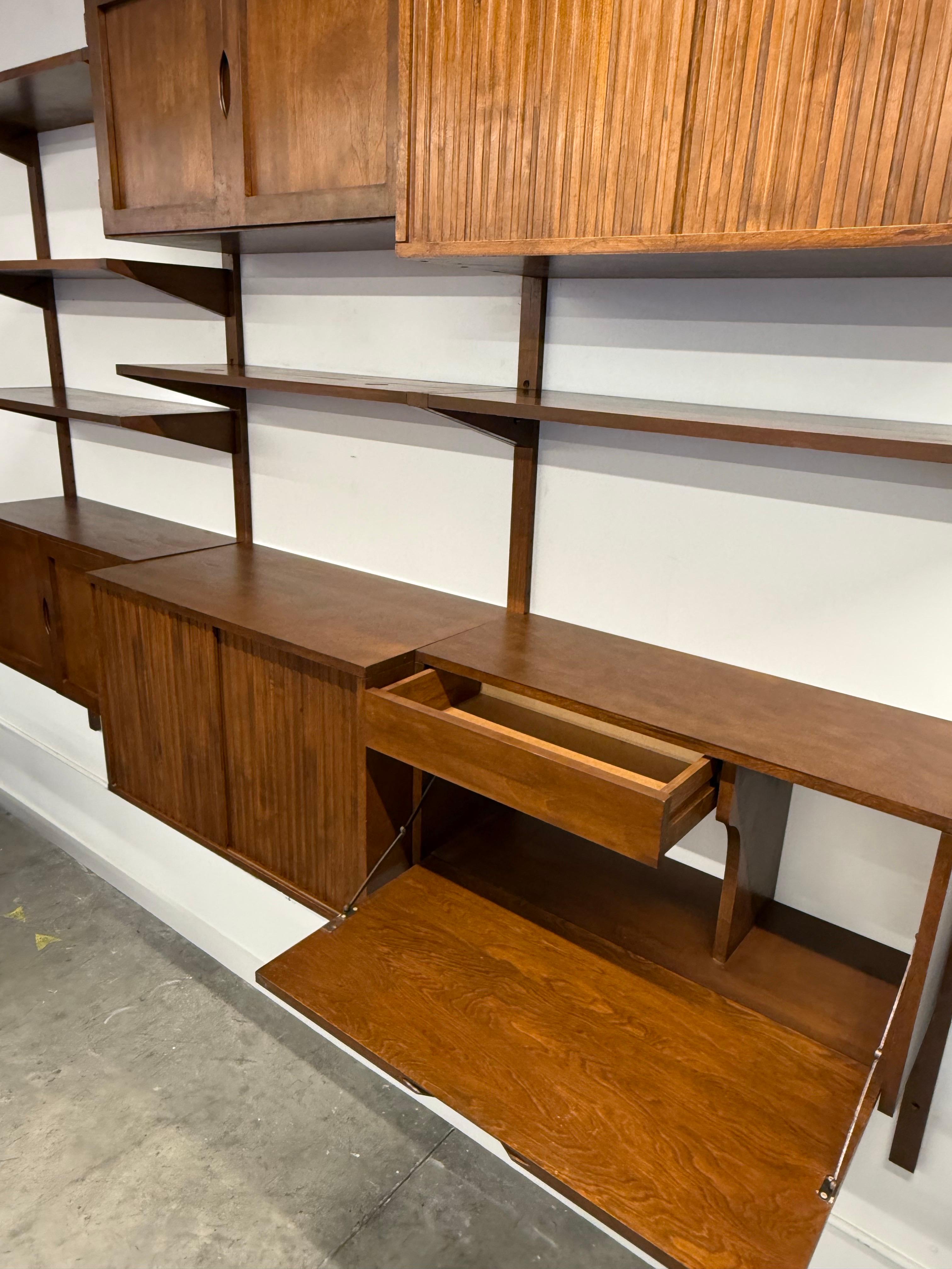 Mid-Century Three Bay Wall Unit by Regner Christensen For Sale at 1stDibs