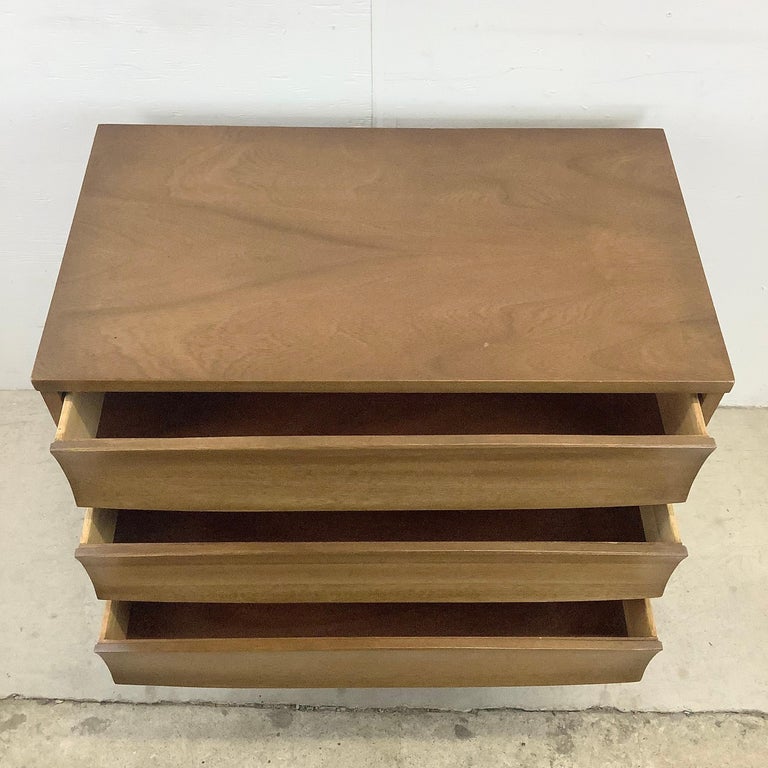Mid-Century Three Drawer Concave Front Dresser For Sale at 1stDibs
