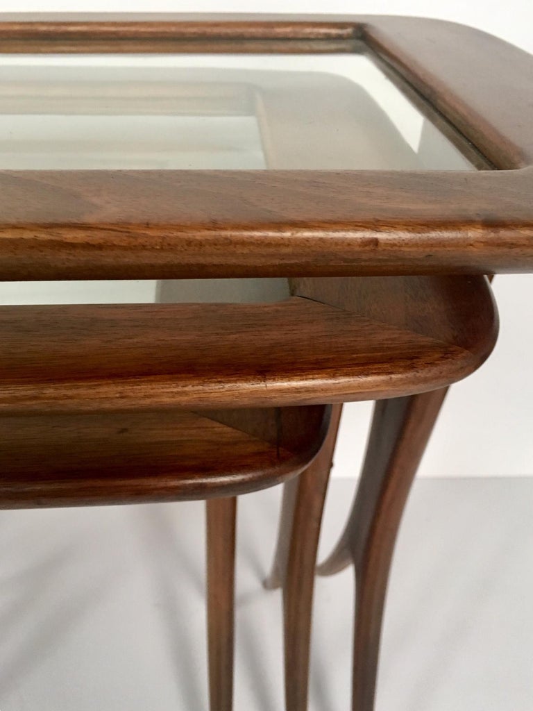 Midcentury Three Italian Nesting Tables Tables Carlo de Carli at 1stDibs