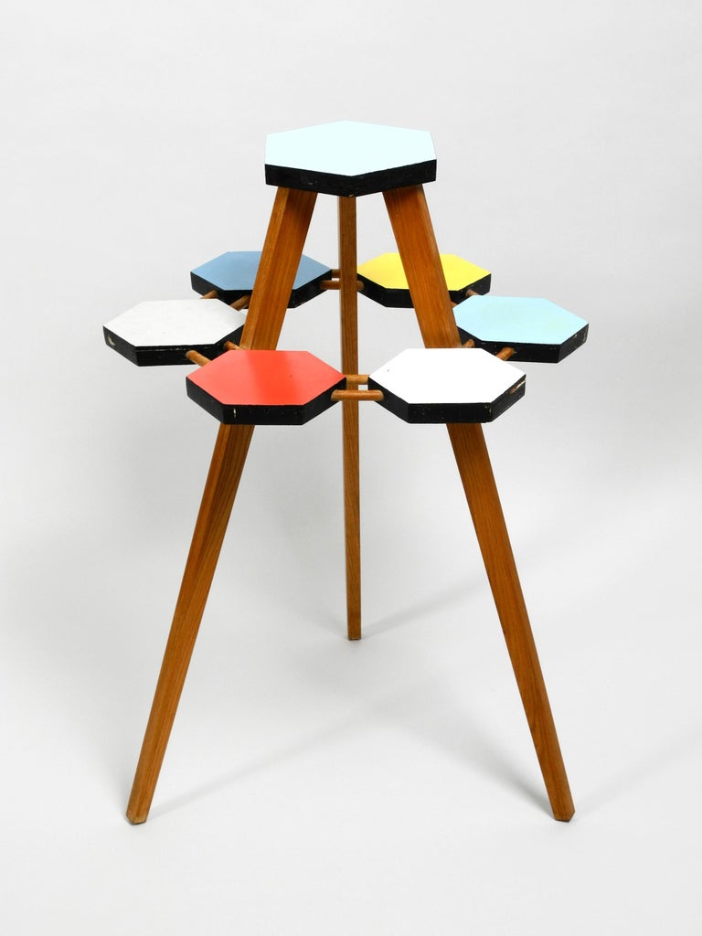 Midcentury Three Legged Wooden Plant Stand Made in the Czech Republic ...