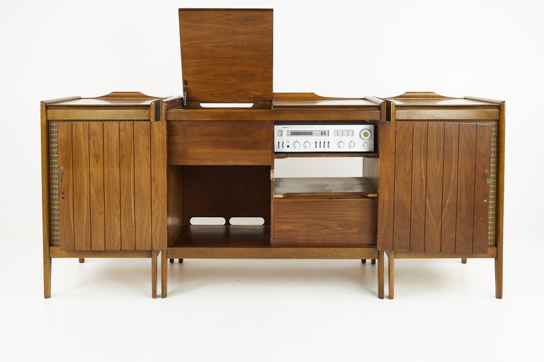 Mid Century Three Piece Stereo Console and Speakers at 1stDibs