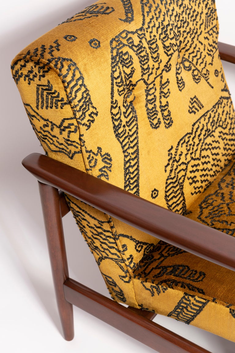 Midcentury Tiger Mountain Velvet Armchair, GFM 142, Edmund Homa, Europe ...