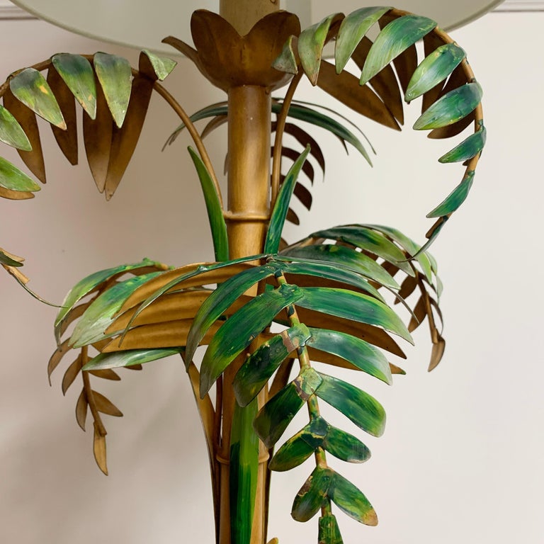 Midcentury, Tole Palm Tree Table Lamp at 1stDibs