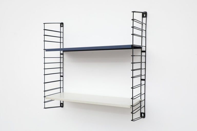Midcentury Tomado Blue and White Industrial Shelving Unit For Sale at ...