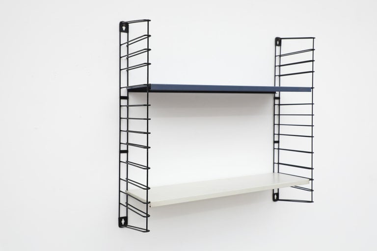 Midcentury Tomado Blue and White Industrial Shelving Unit For Sale at ...