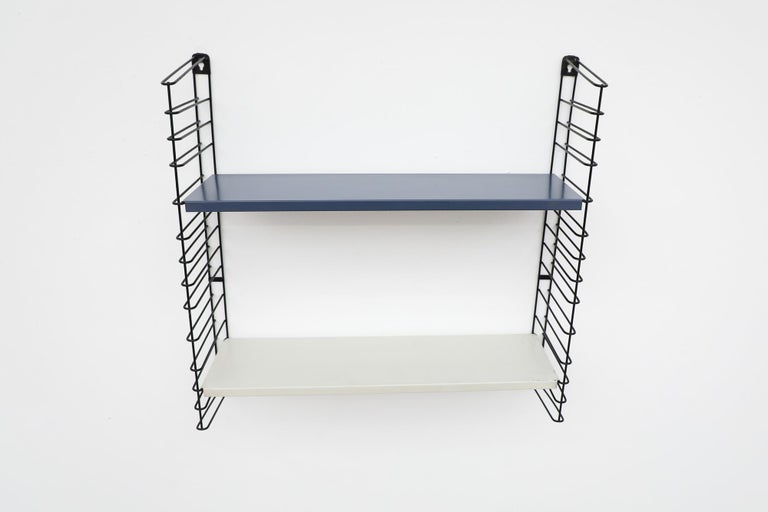 Midcentury Tomado Blue and White Industrial Shelving Unit For Sale at ...