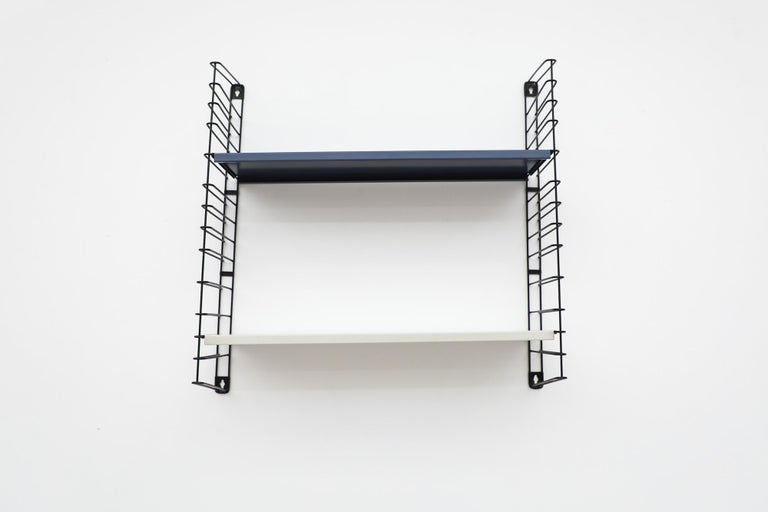Midcentury Tomado Blue and White Industrial Shelving Unit For Sale at ...