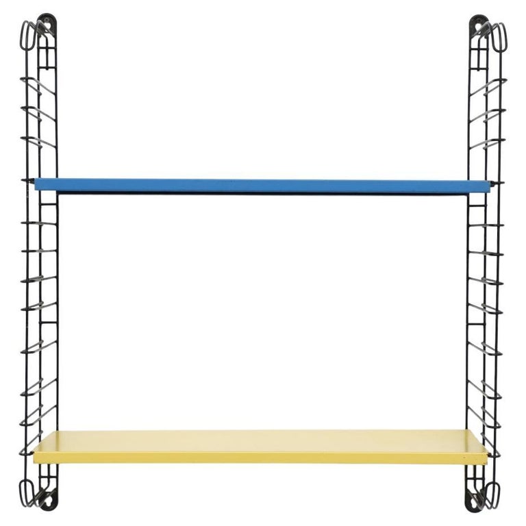 Midcentury Tomado Blue and Yellow Industrial Shelving Unit For Sale at ...