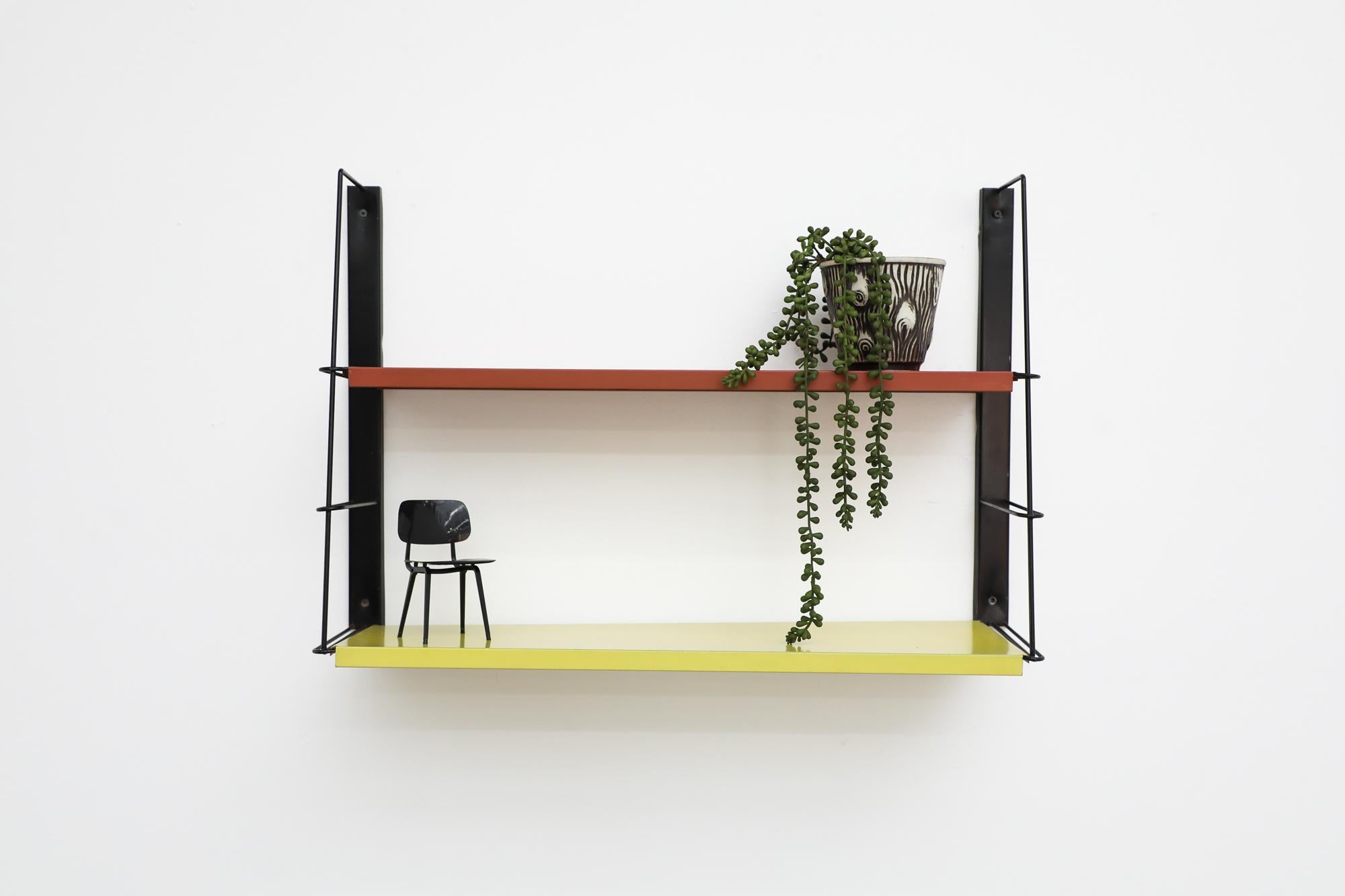 Mid-Century TOMADO Style Slanted Red and Yellow Shelving Unit For Sale ...