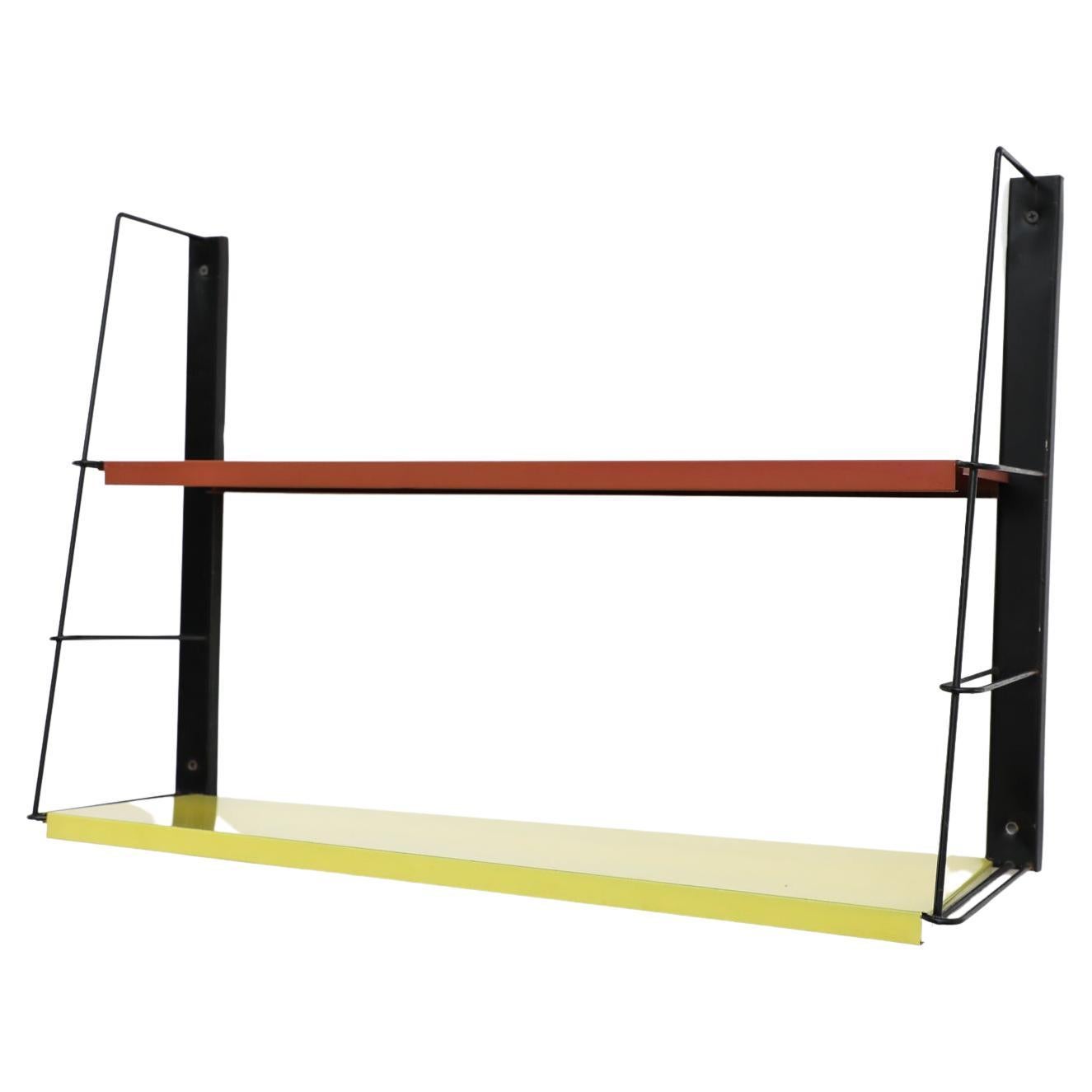 Mid-Century TOMADO Style Slanted Red and Yellow Shelving Unit For Sale ...
