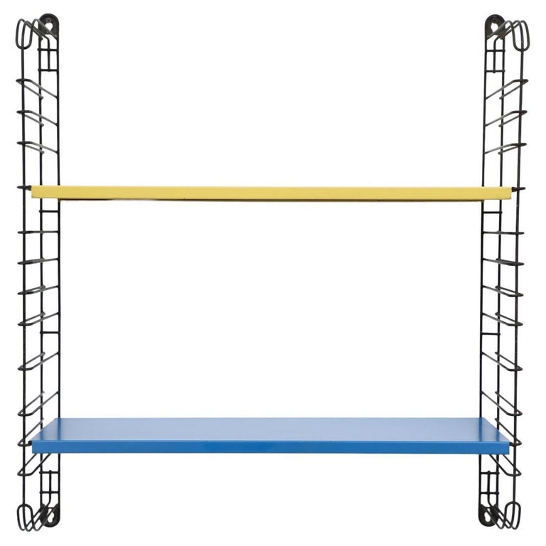 Midcentury Tomado Yellow and Blue Industrial Shelving Unit For Sale at ...