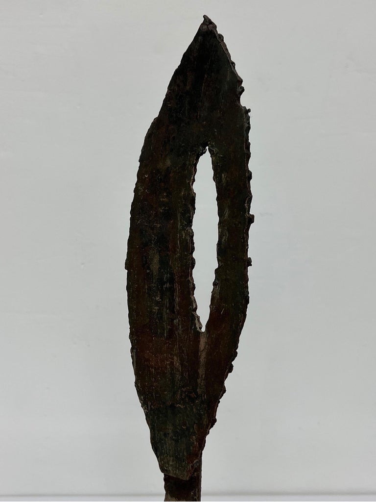 Mid-Century Torch Cut and Welded Steel Spear Sculpture For Sale at 1stDibs
