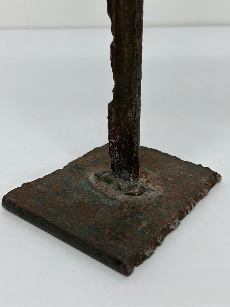 Mid-Century Torch Cut and Welded Steel Spear Sculpture For Sale at 1stDibs