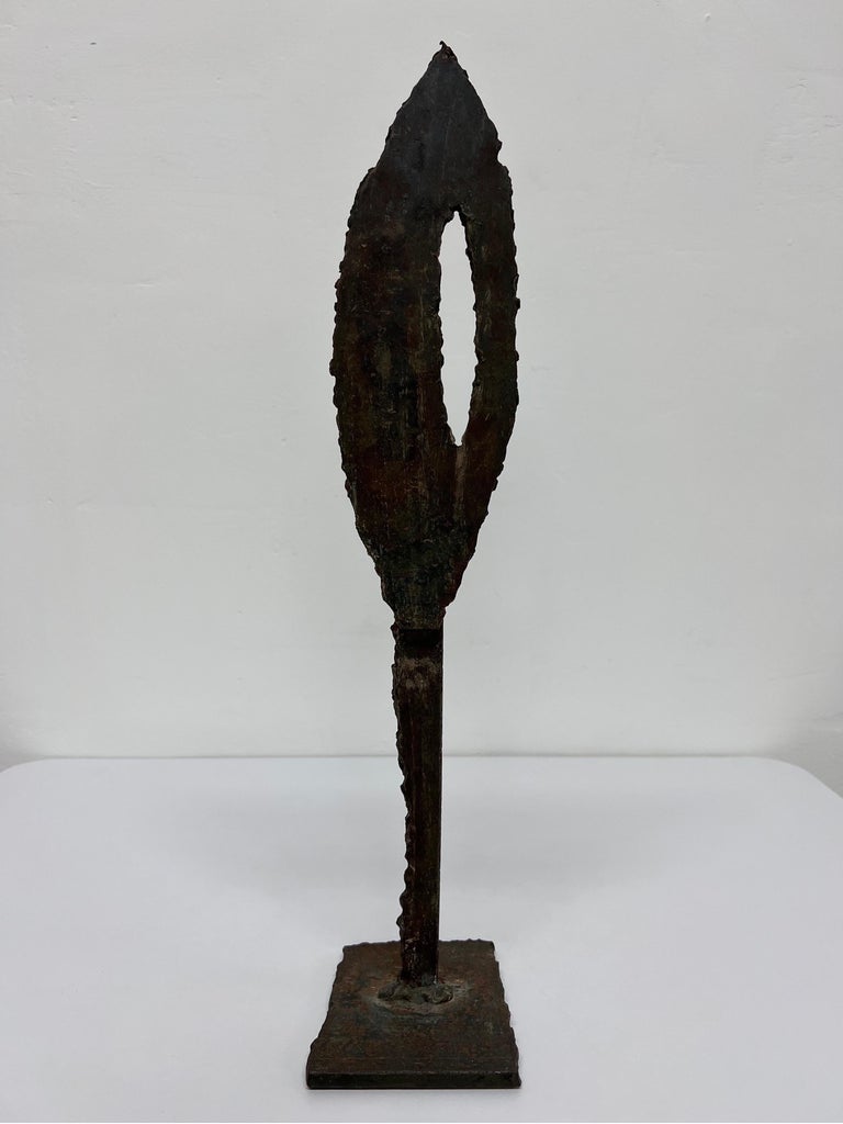 Mid-Century Torch Cut and Welded Steel Spear Sculpture For Sale at 1stDibs