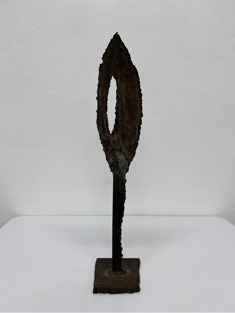 Mid-Century Torch Cut and Welded Steel Spear Sculpture For Sale at 1stDibs