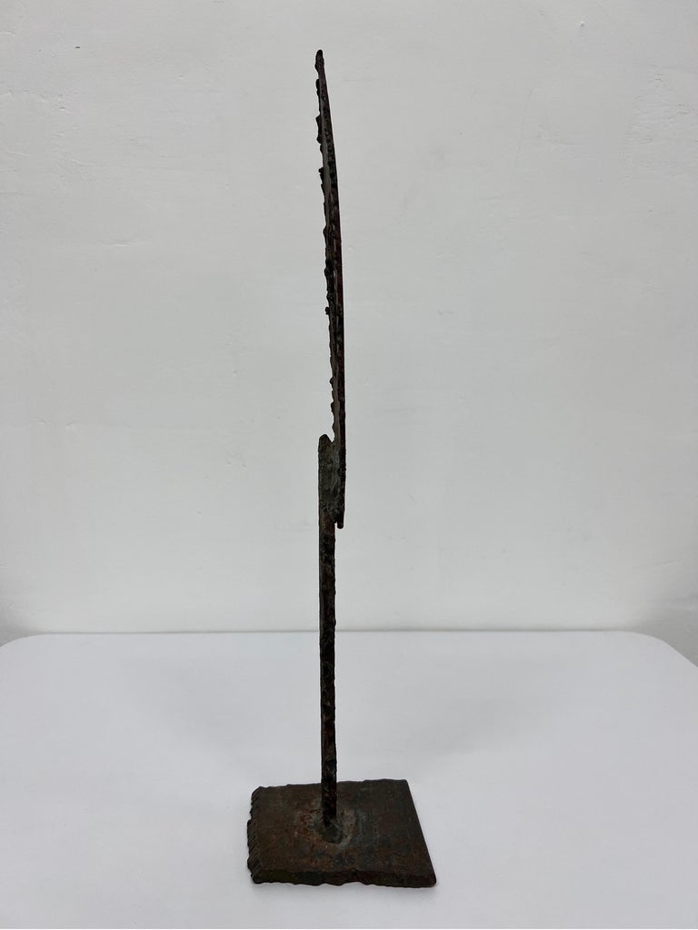 Mid-Century Torch Cut and Welded Steel Spear Sculpture For Sale at 1stDibs