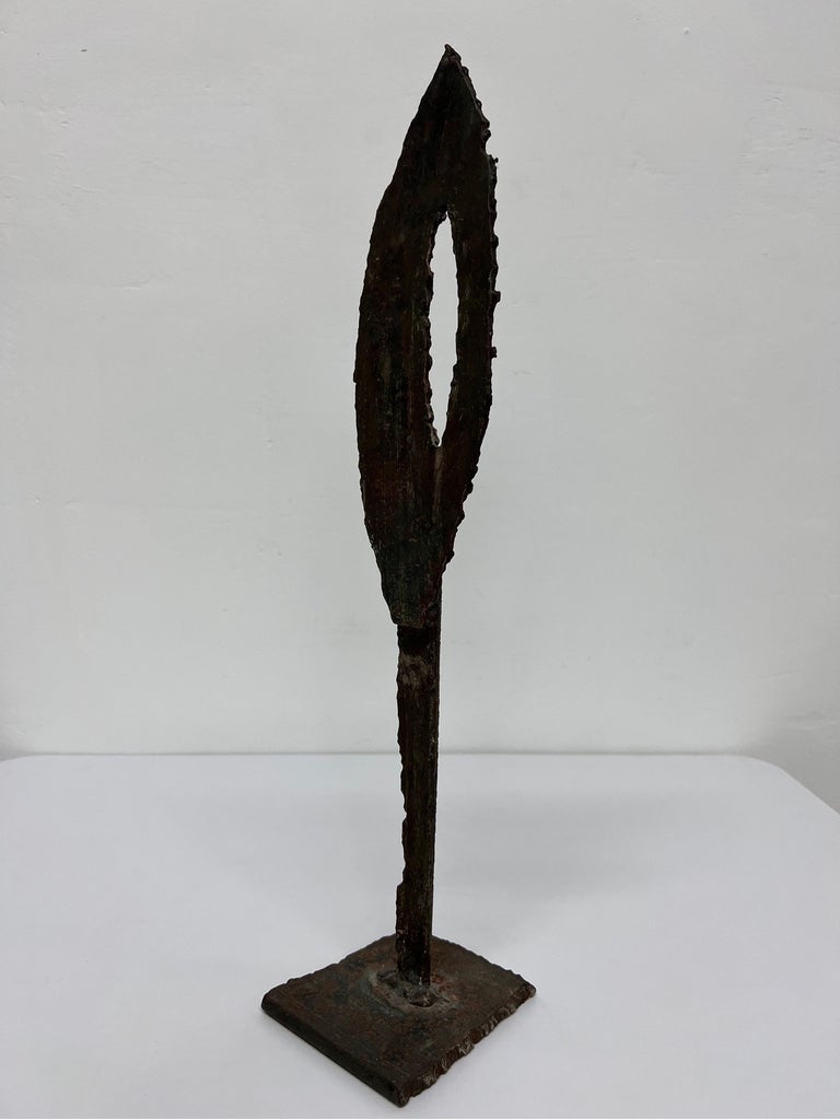 Mid-Century Torch Cut and Welded Steel Spear Sculpture For Sale at 1stDibs