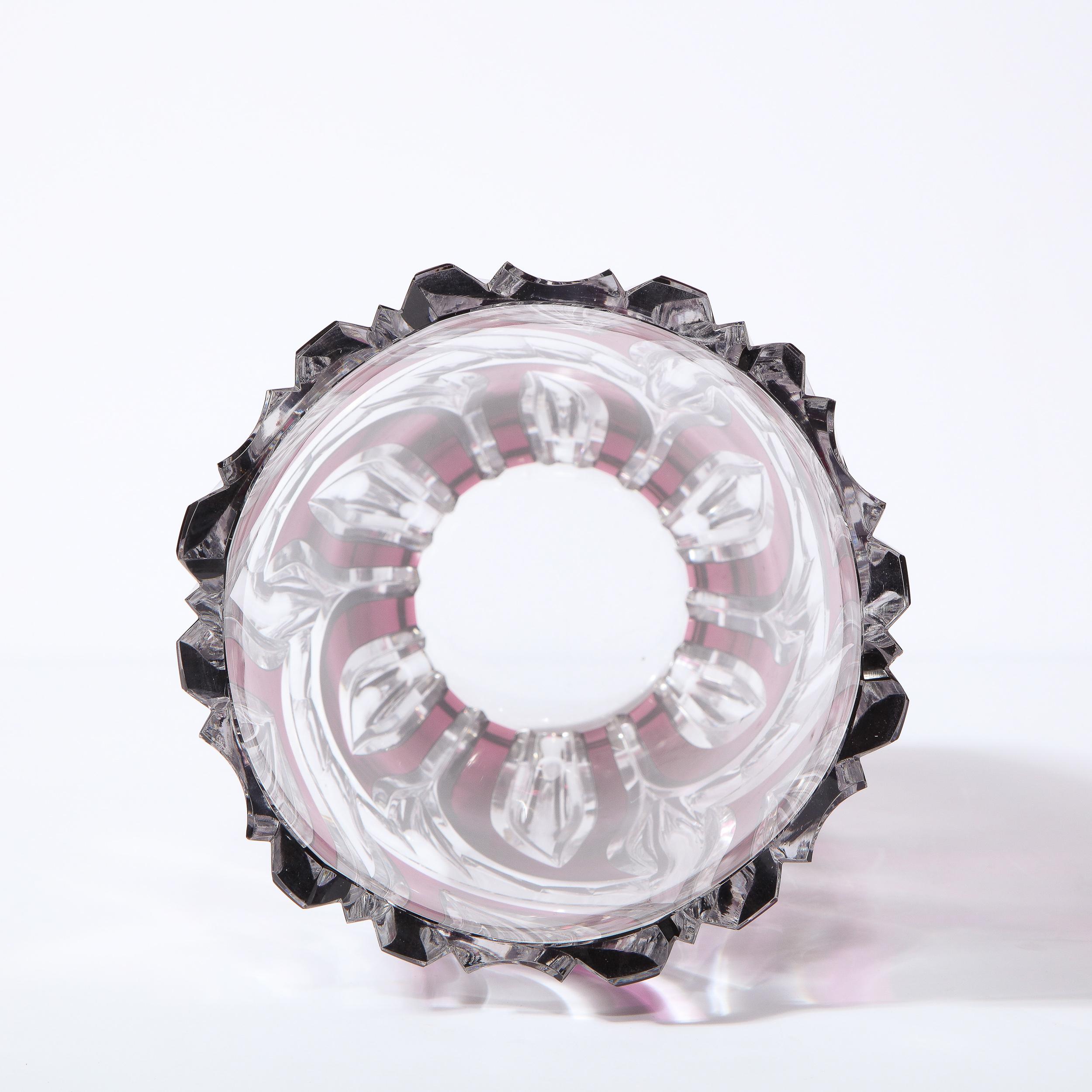 Mid Century Translucent Crystal and Violet Tourmaline Vase by Val St ...