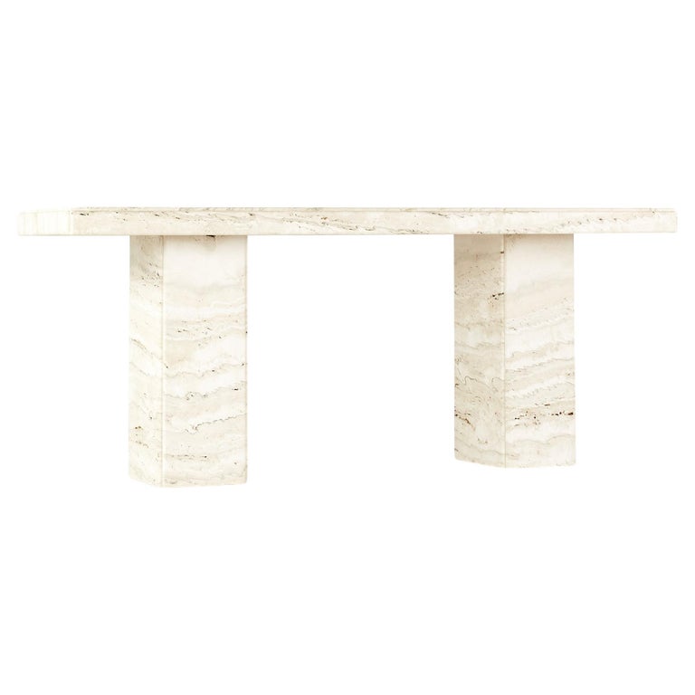 Mid-Century Travertine Console Table at 1stDibs