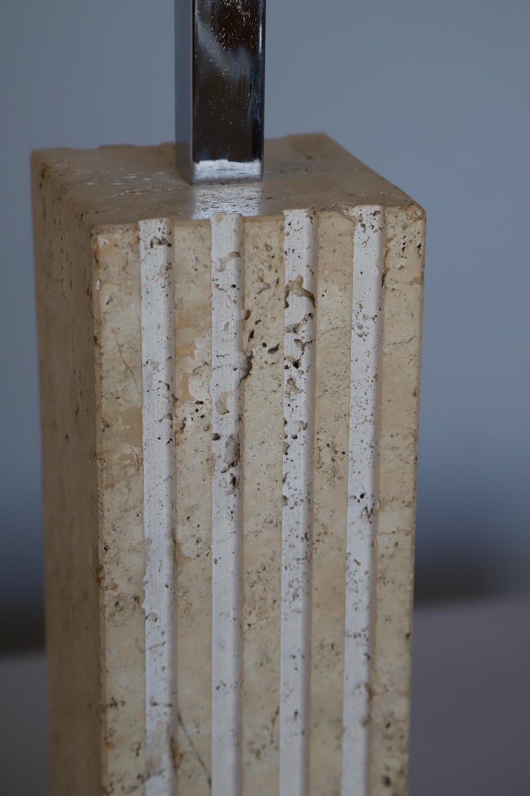 Mid Century Travertine Table Lamp at 1stDibs