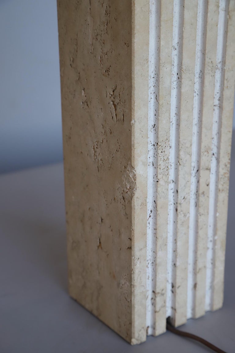 Mid Century Travertine Table Lamp at 1stDibs