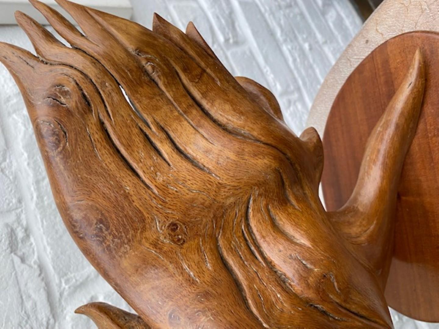 Mid-Century Tree Root Wood Sculpture Carving on Teak Base, French, 1960 ...