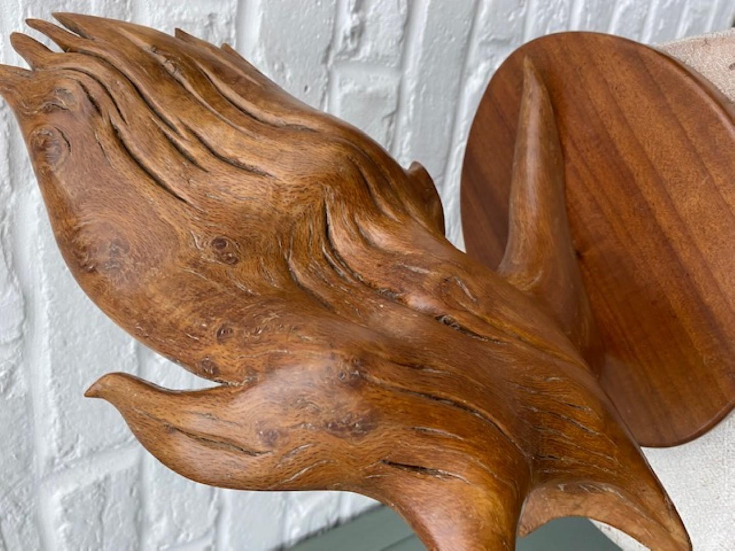 Mid-Century Tree Root Wood Sculpture Carving on Teak Base, French, 1960 ...