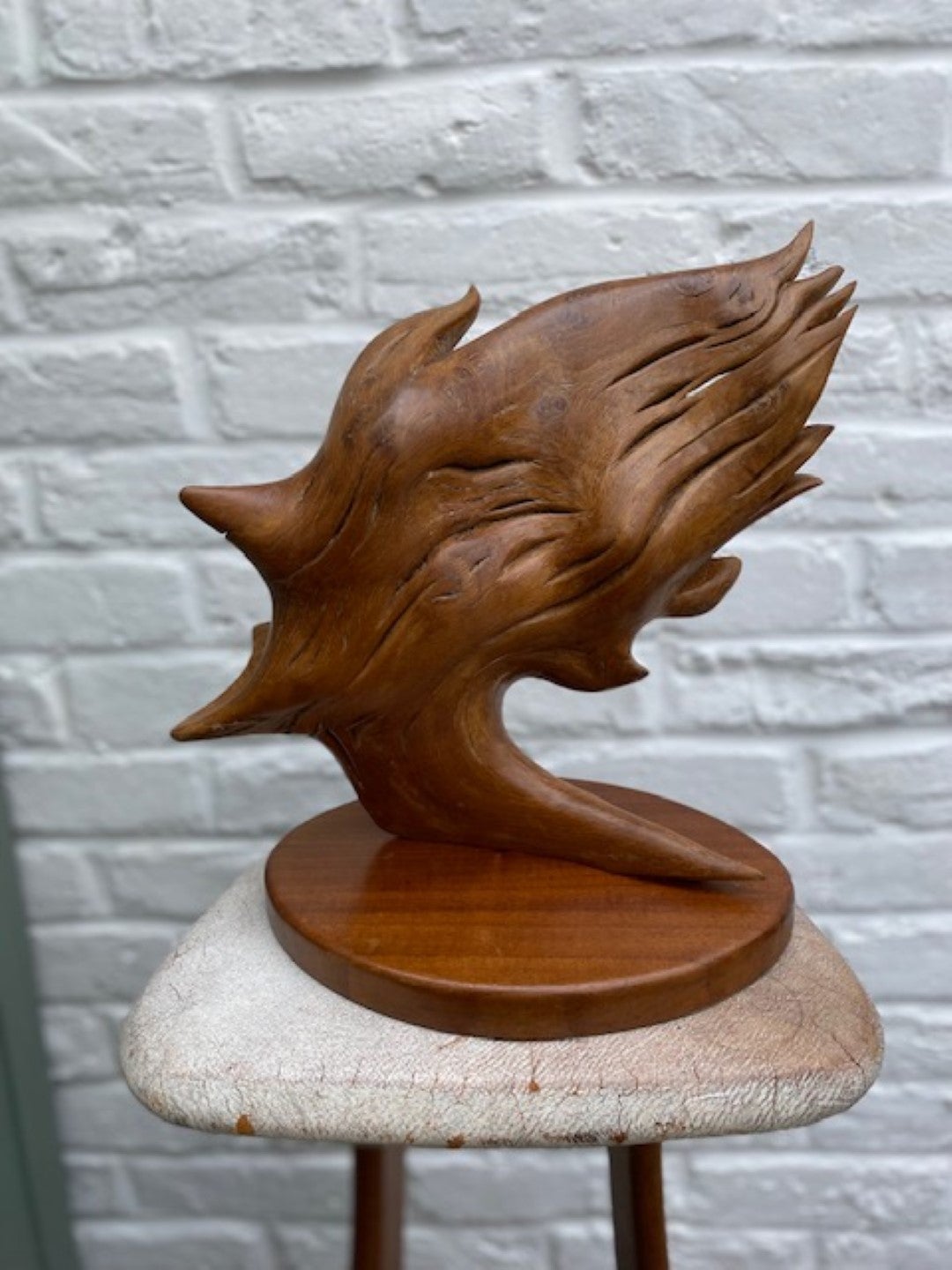 Mid-Century Tree Root Wood Sculpture Carving on Teak Base, French, 1960 ...