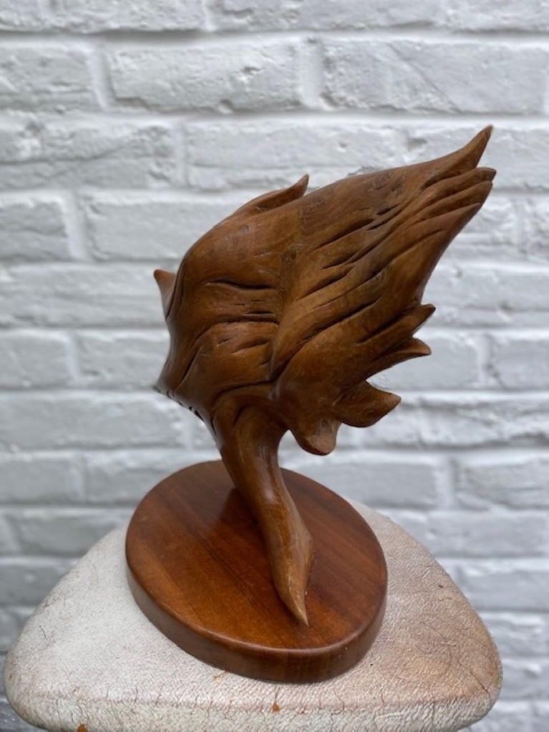 Mid-Century Tree Root Wood Sculpture Carving on Teak Base, French, 1960 ...