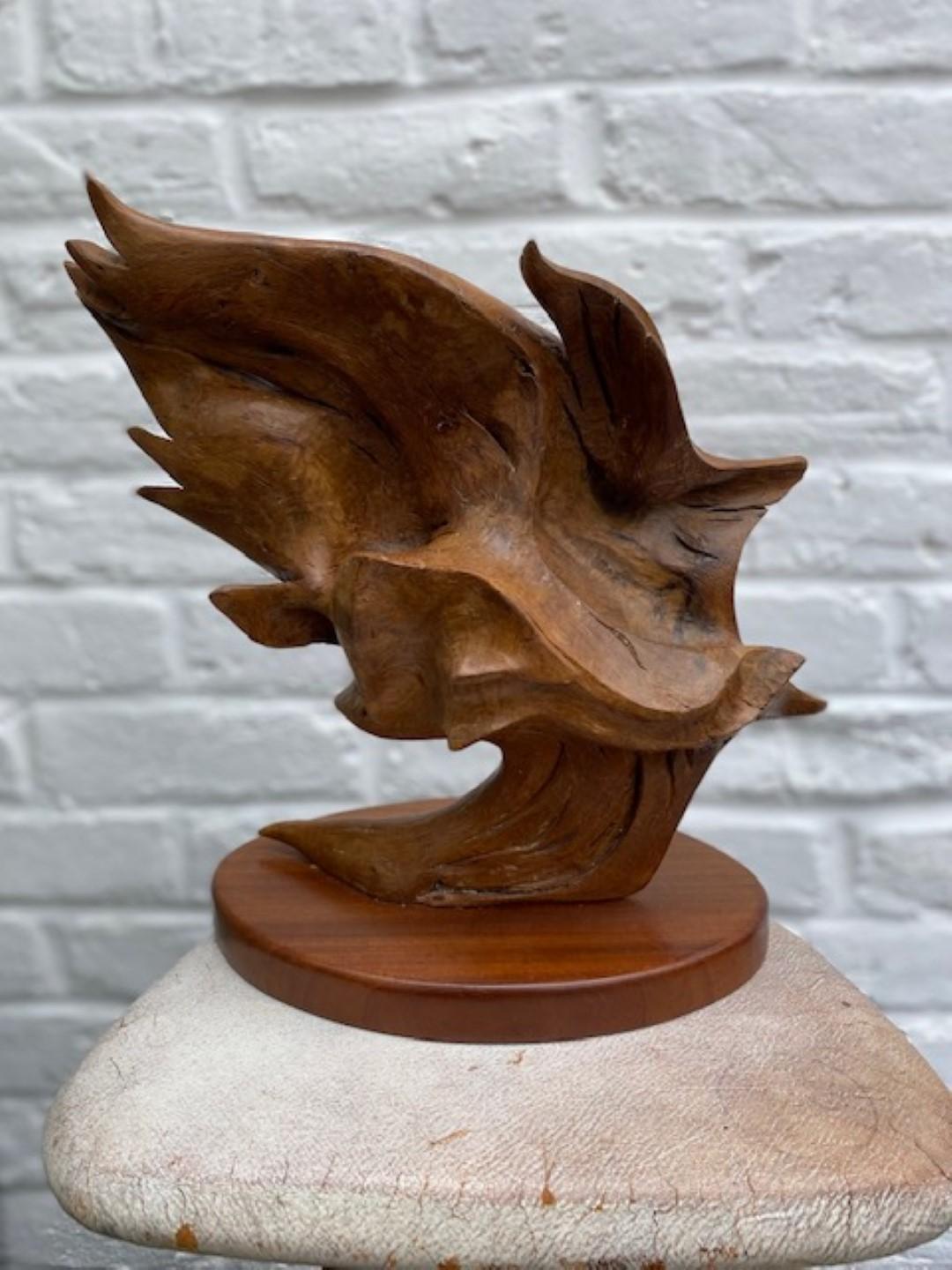 Mid-Century Tree Root Wood Sculpture Carving on Teak Base, French, 1960 ...