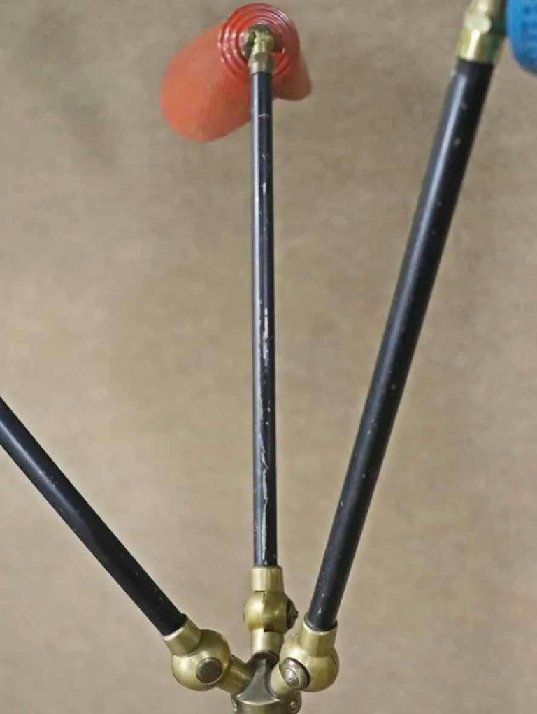 Mid-Century Tri Color Lamp For Sale at 1stDibs