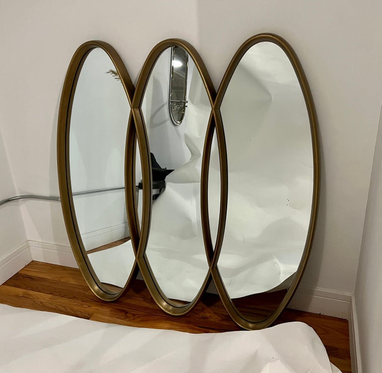 Mid-century Triple Interlocking Gold Mirror For Sale at 1stDibs