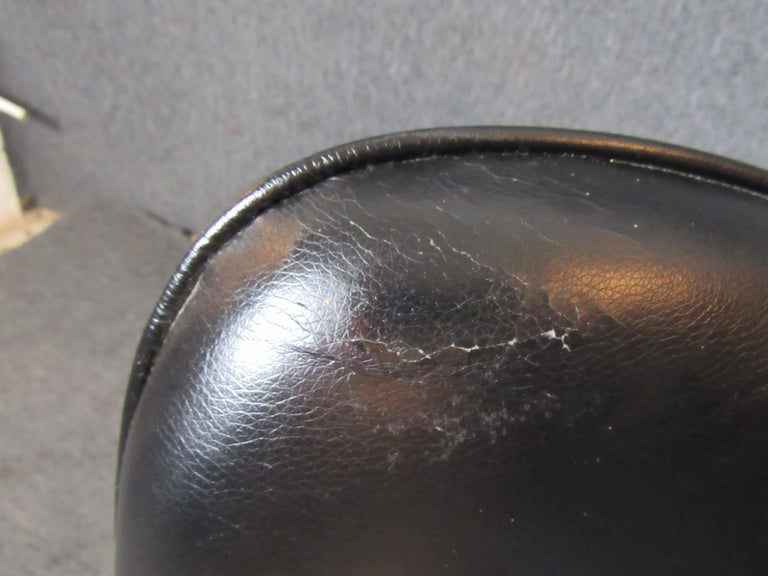 Midcentury Tufted Wingback "Clam" Chair and Ottoman For Sale at 1stDibs