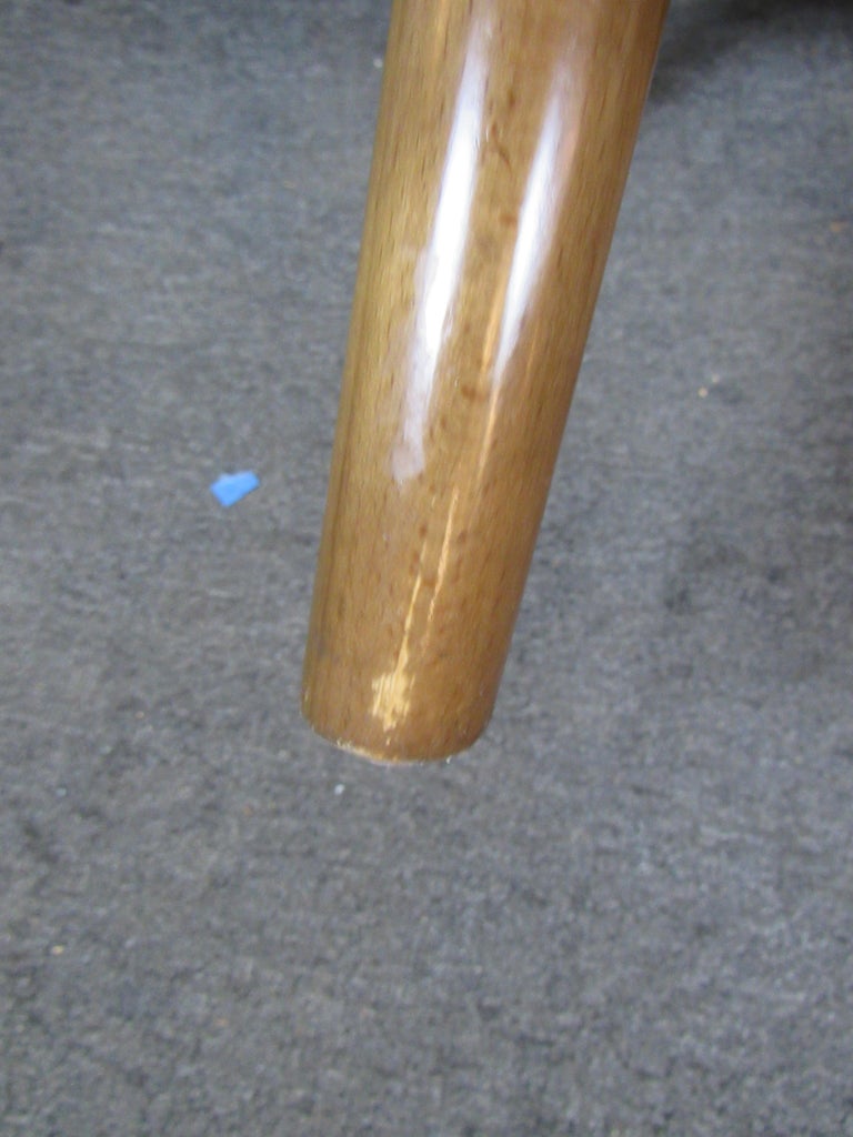 Midcentury Tufted Wingback "Clam" Chair and Ottoman For Sale at 1stDibs