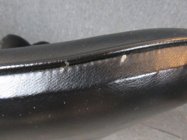 Midcentury Tufted Wingback "Clam" Chair and Ottoman For Sale at 1stDibs