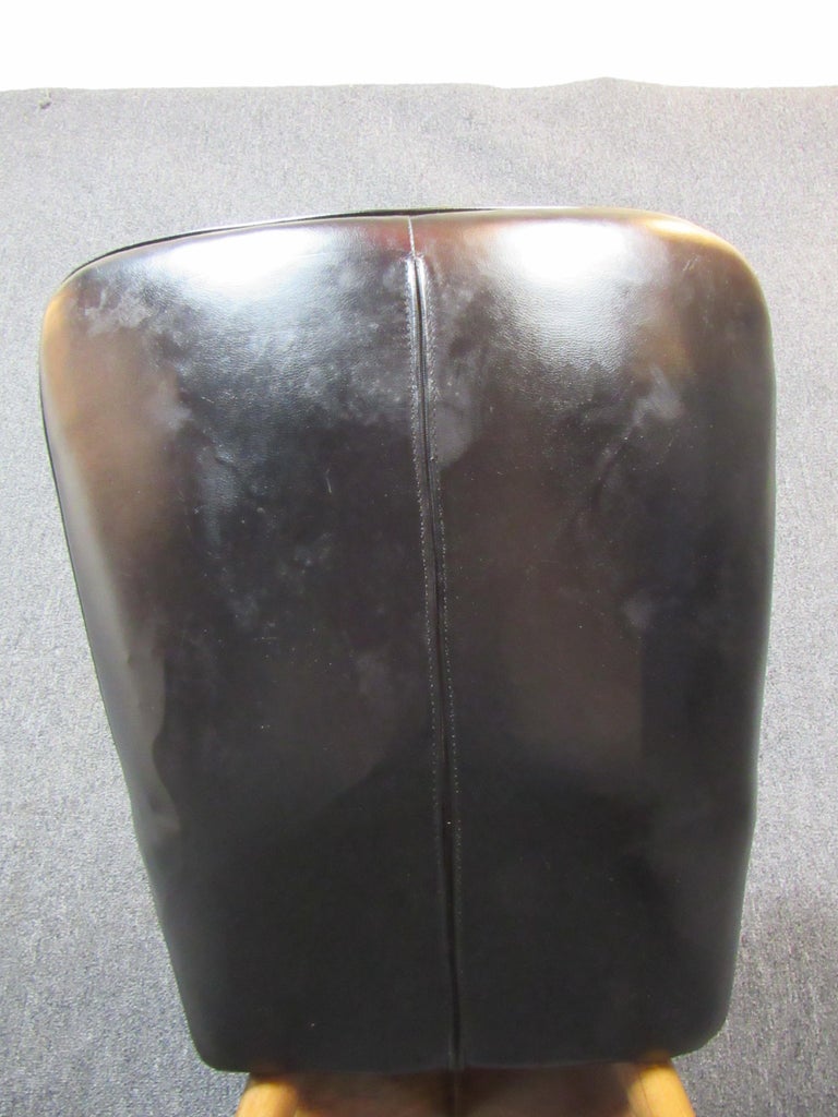 Midcentury Tufted Wingback "Clam" Chair and Ottoman For Sale at 1stDibs