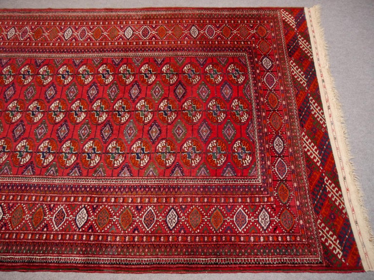 Midcentury Turkman Bokhara Tekke Tribal Persian Rug hand knotted in ...