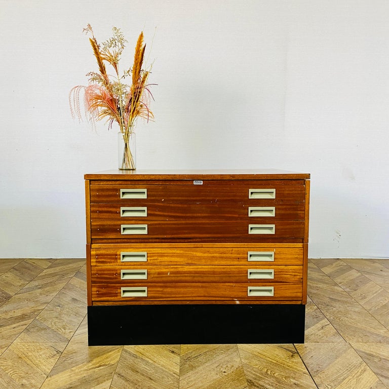 Mid Century Two-Tier Architects Plan Chest by Abbess, 1960s at 1stDibs