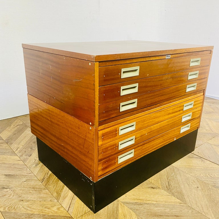 Mid Century Two-Tier Architects Plan Chest by Abbess, 1960s at 1stDibs