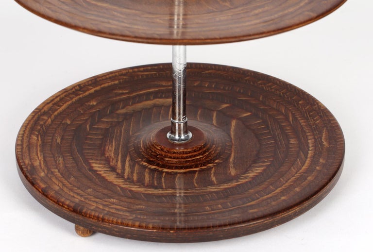 Mid-Century Two Tier Walnut and Chrome Cake Stand For Sale at 1stDibs ...