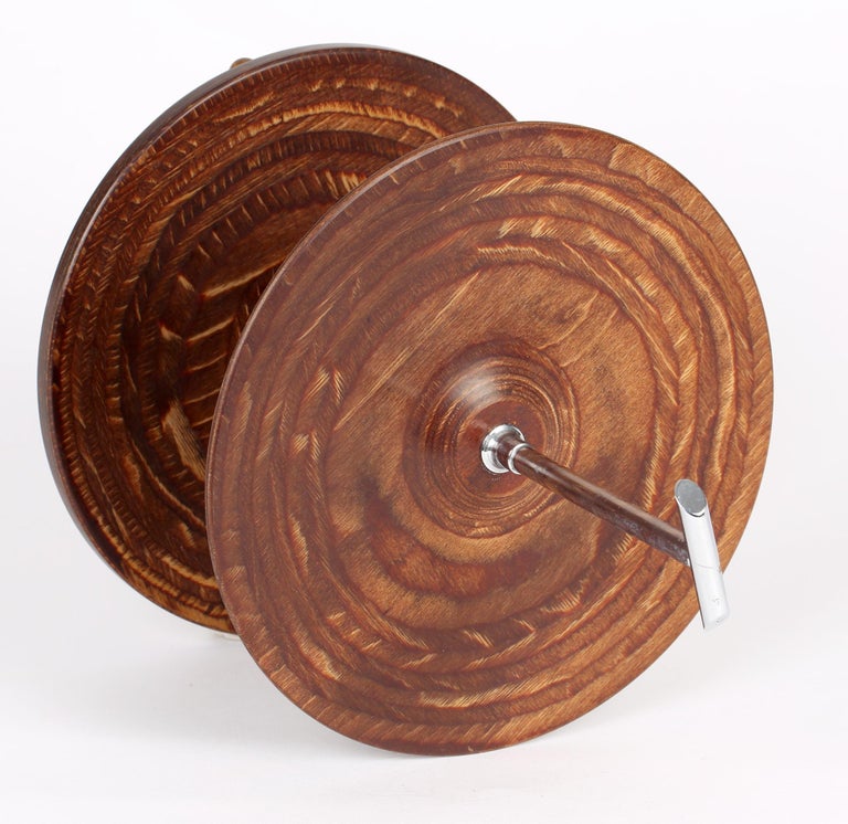 Mid-Century Two Tier Walnut and Chrome Cake Stand For Sale at 1stDibs ...