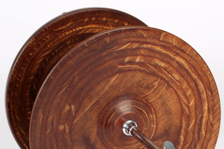 Mid-Century Two Tier Walnut and Chrome Cake Stand For Sale at 1stDibs ...