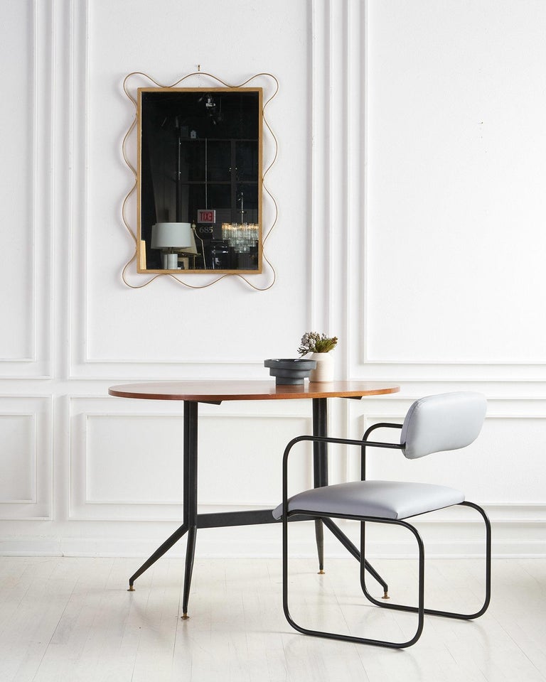Midcentury Undulating Gold Mirror at 1stDibs