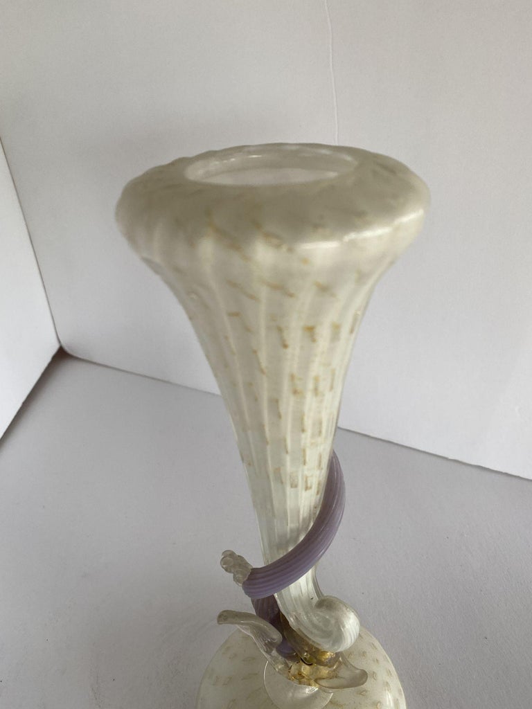 Mid-Century Venetian Murano Glass Dolphin Vase By Salviati For Sale at ...