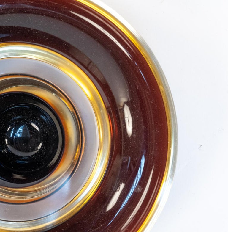 Midcentury Venini Murano Tri-Tone Glass Trinket Dish For Sale at 1stDibs