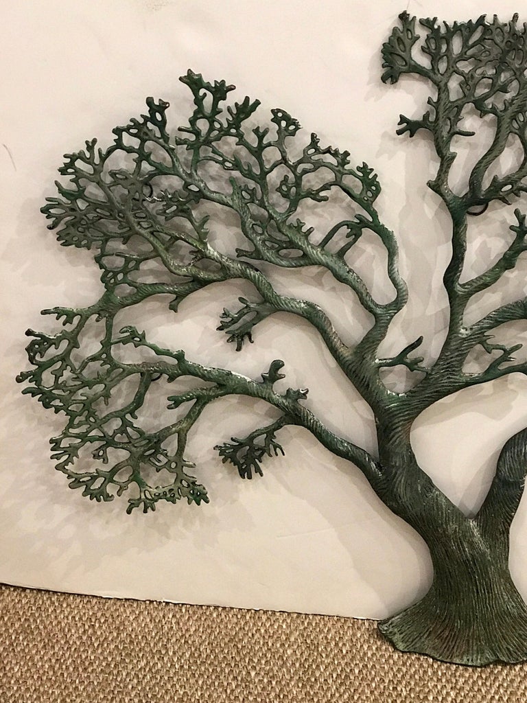 Midcentury Verdigris Bronze Tree of Life Wall Sculpture at 1stDibs ...