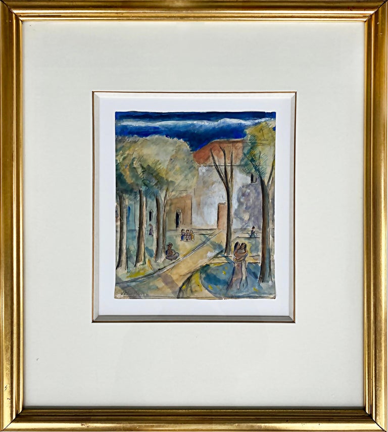 Midcentury Victor Manuel Cuban Abstract Watercolor Painting on Paper ...